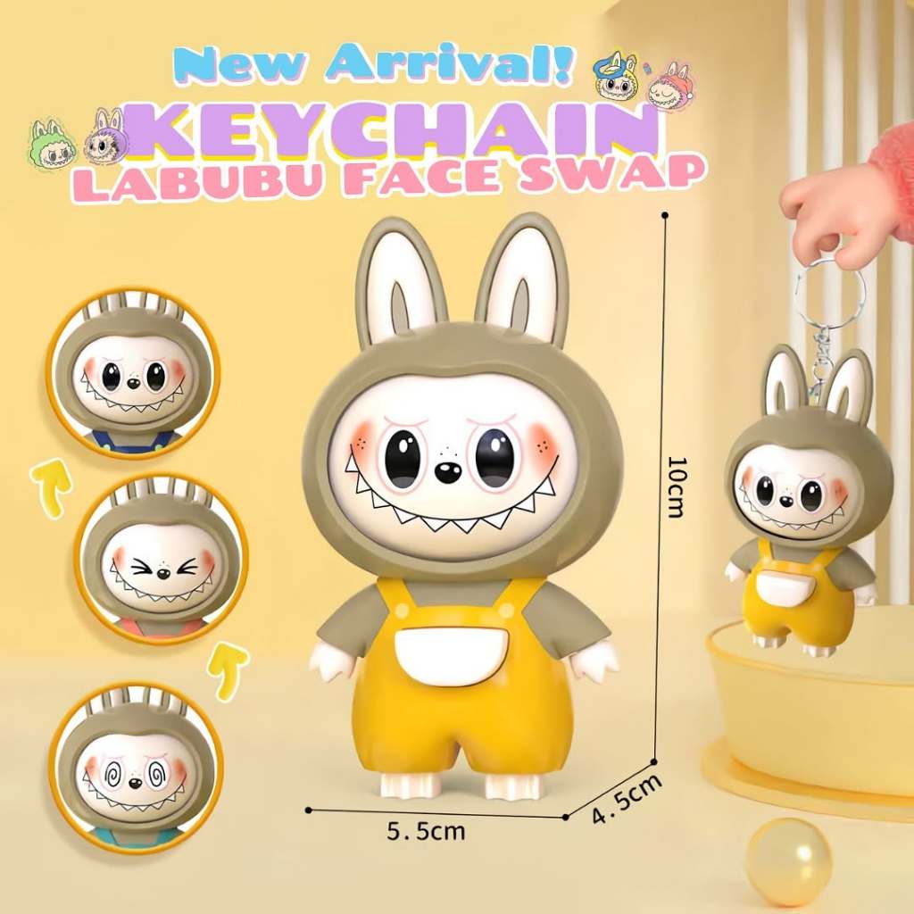 Jual Labubu Face Swap Mainan Keychain / Gantungan Kunci labubu Bisa ...