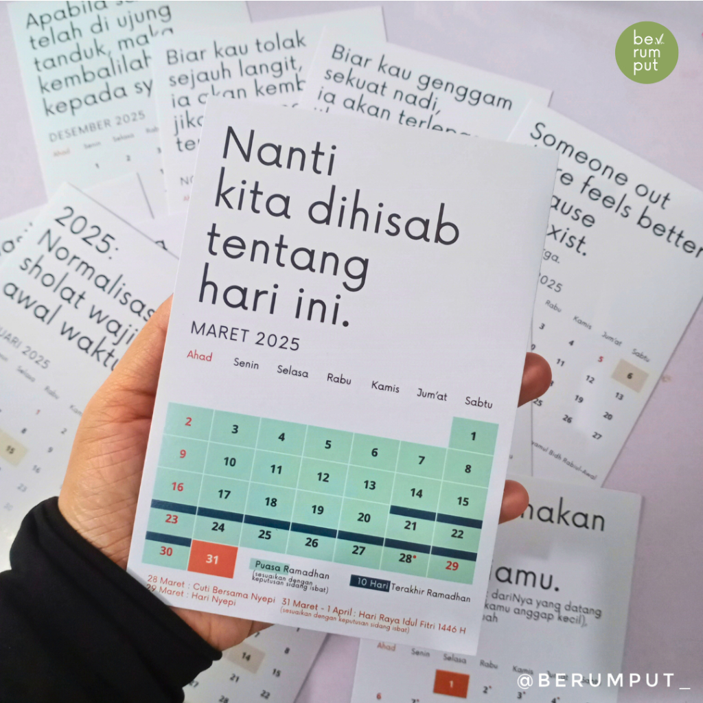 Jual Kalender Mini 2025 dengan Penanda Puasa / Desk Calendar 2025 ...