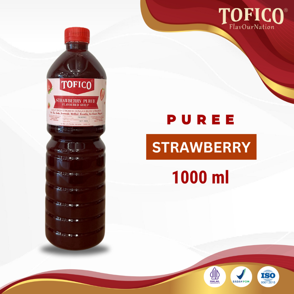 Jual Strawberry Puree Tofico / Stroberi Puree Premium 1 Liter / Tofico ...
