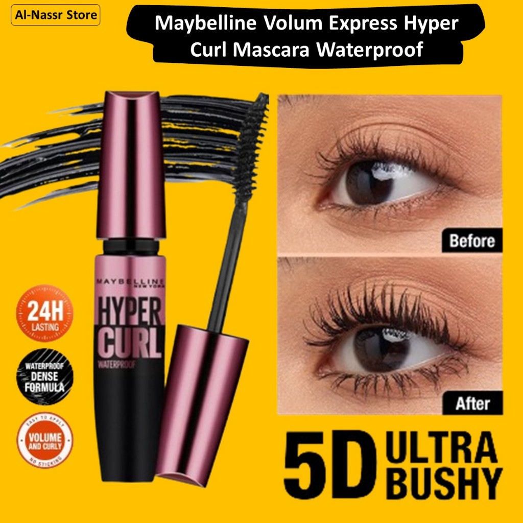 Jual Maskara Maybelline Hypercurl Volum Express Waterproof | Shopee ...