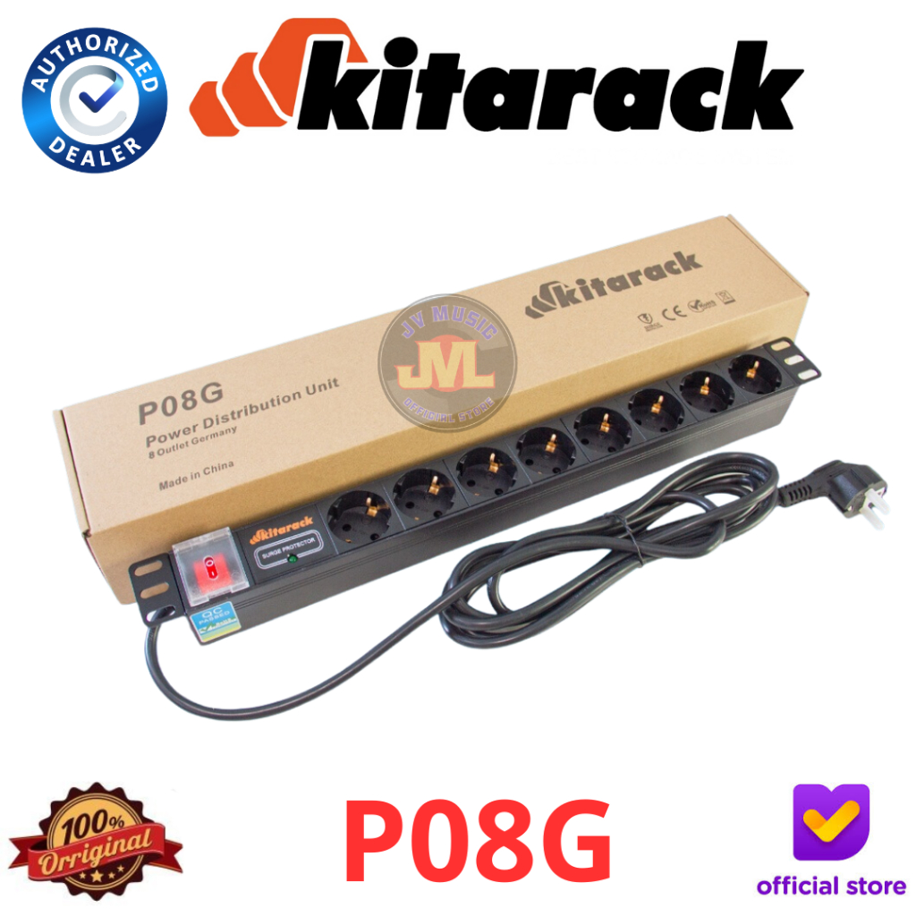 Jual Kitarack P08G PDU 8 Lubang Stop Kontak Power Distribution Unit 1U ...