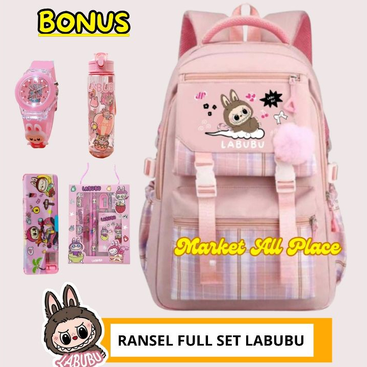 Jual Tas Ransel Anak Perempuan Labubu Bags Tas Sekolah Anak Bonus Premium Karakter Labubu Lucu ...
