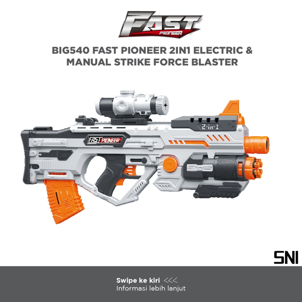 Jual Fast Pioneer - 2IN1 Electric & Manual Strike Force Blaster / Mainan Tembak Tembakan Anak ...
