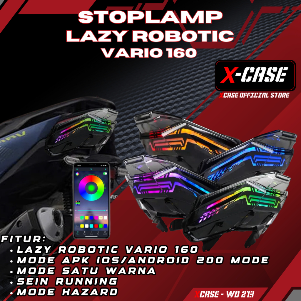 Jual X-Case Stoplamp Vario 160 New Lazy Robotic Click Aplikasi Running ...