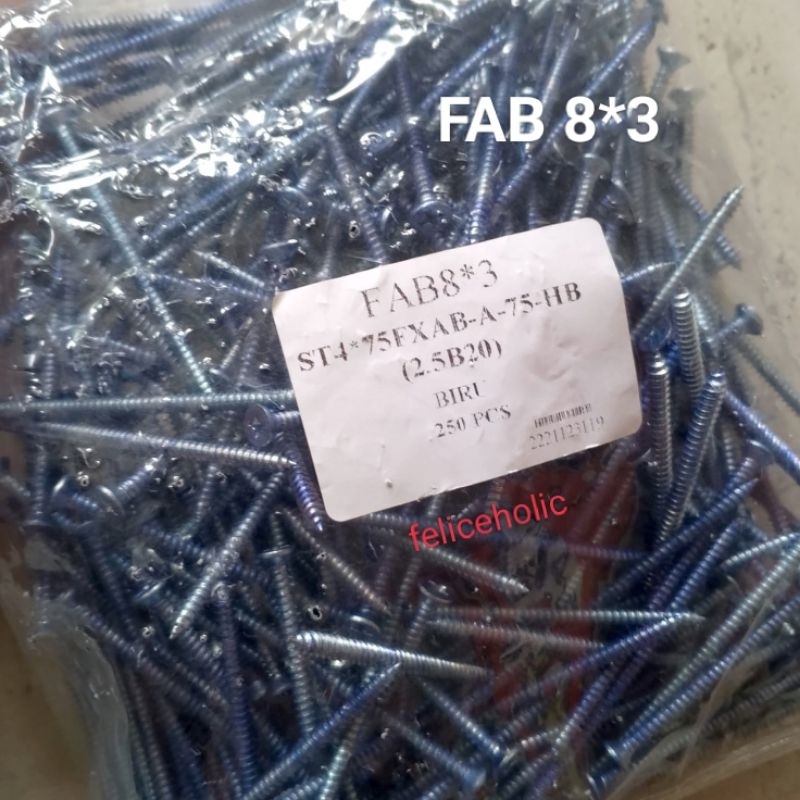 Jual (FAB 8x3) Sekrup / skrup / baut / tapping kepala FAB ukuran 8x3 ...