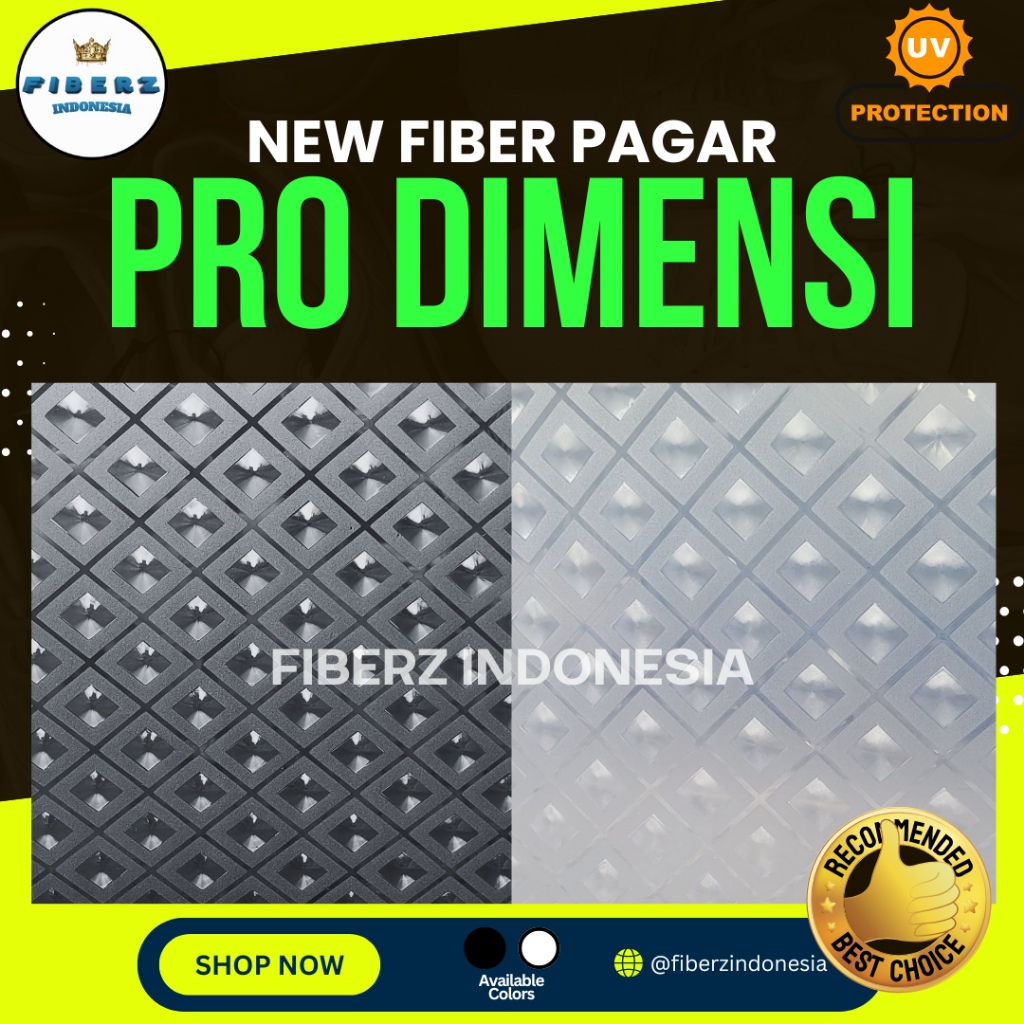 Jual FIBERZ - Fiber Plastik Penutup Pagar Motif NEW PRO DIMENSION 4D ...