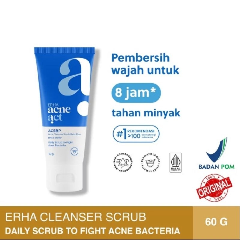 Jual Erha Acne Act ACSBP Daily Scrub To Fight Acne Bacteria 60 GR ...