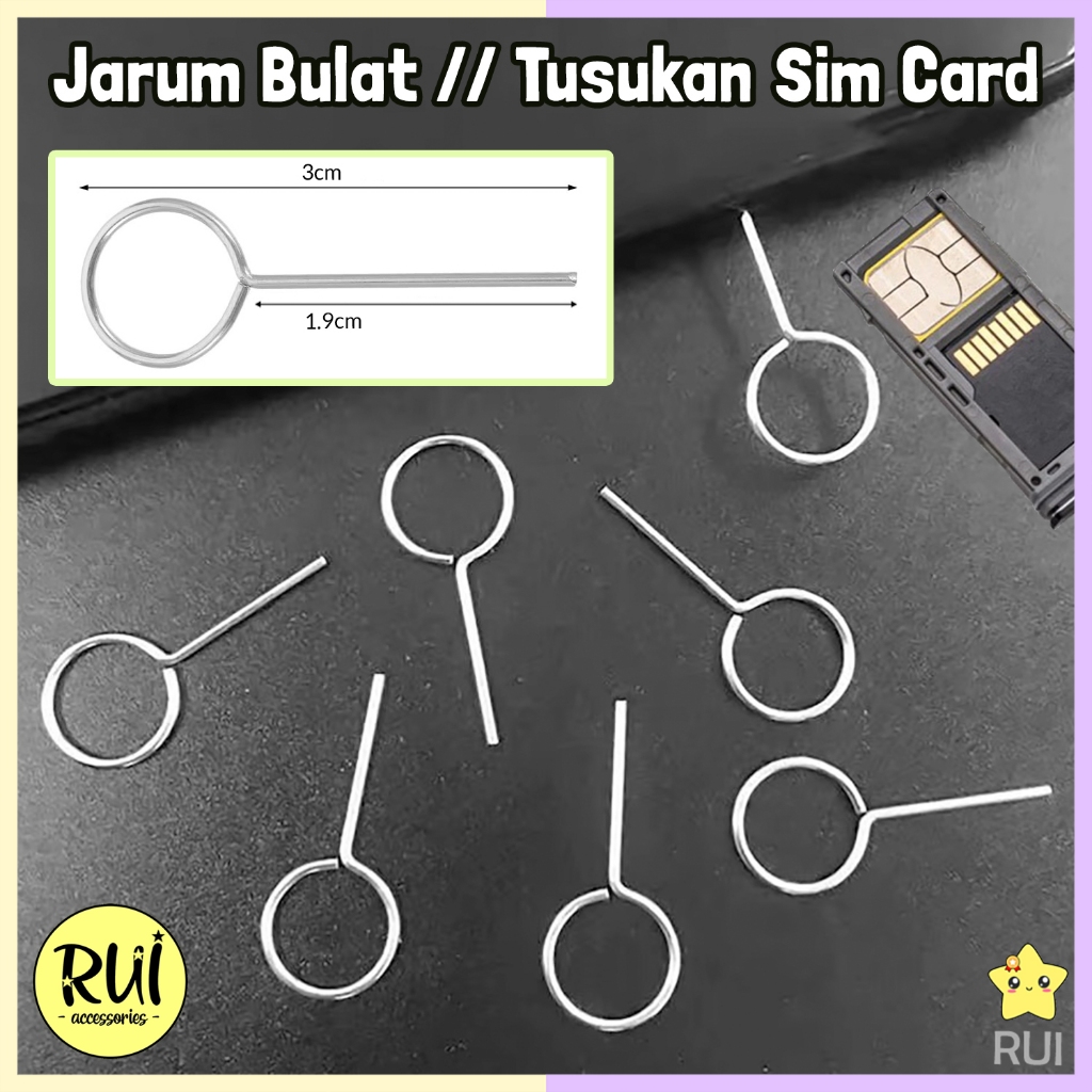 Jual Jarum Bulat Panjang Tusukan Sim Card Rejector Pin Remover Penusuk ...