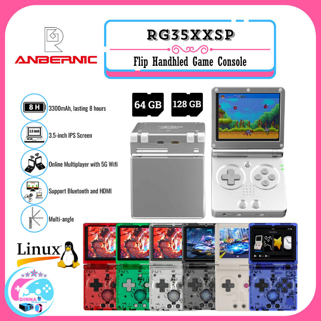 Jual ANBERNIC RG35XXSP - Emulator Retro Game Console 3.5-inch IPS ...