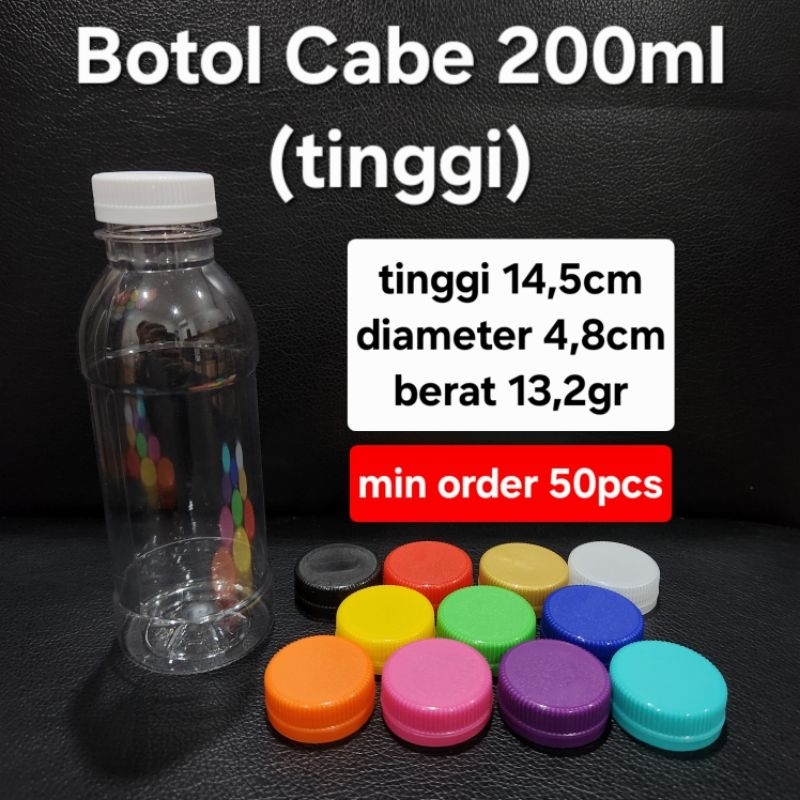 Jual Botol Cabe 200ml TINGGI | Botol Sambal 200ml Plastik | Shopee ...