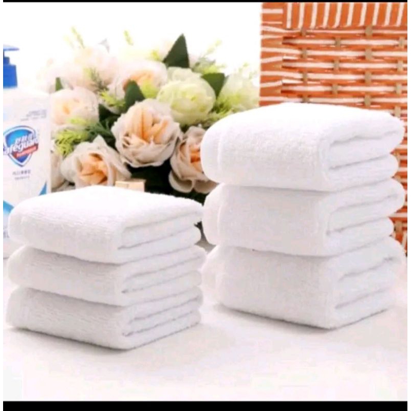 Jual KESET HANDUK HOTEL PUTIH TEBAL 200-250 GSM | Shopee Indonesia