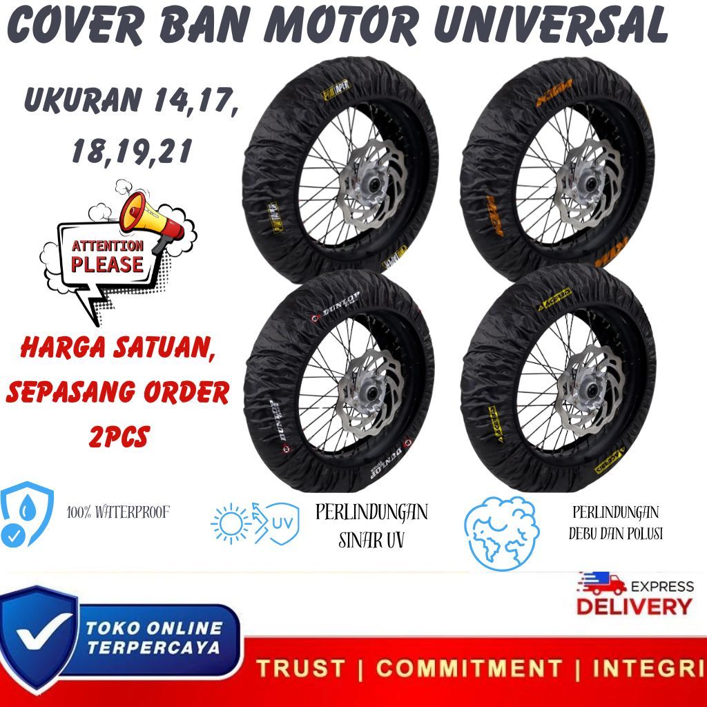 Jual COVER BAN MOTOR UNIVERSAL ACERBIS, DUNLOP, PROTAPER, KTM, PIRELLI ...