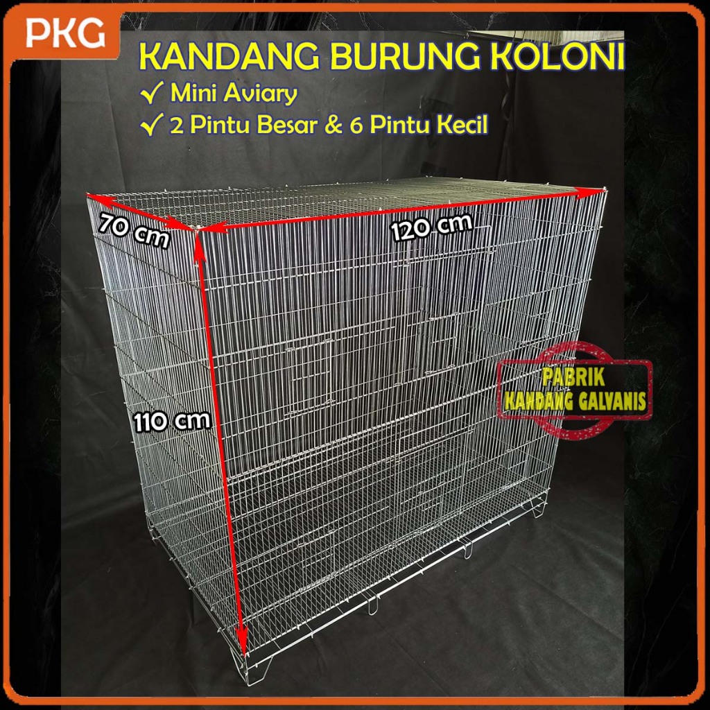 Jual Kandang Burung Galvanis Mini Aviary 120x70x110 | Sangkar Aviari ...