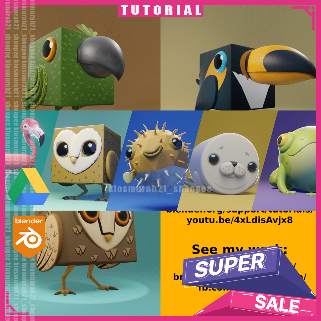 Jual Blender 3D - Blender Cloud - Primitive Animals 3D Blender Tutorial ...