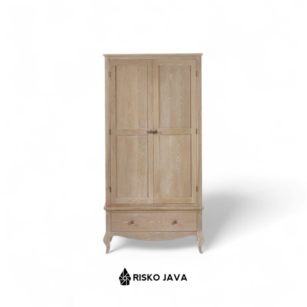 Jual Almari Pakaian Kayu Jati / Almari Minimalis 2 Pintu / Almari Laci ...
