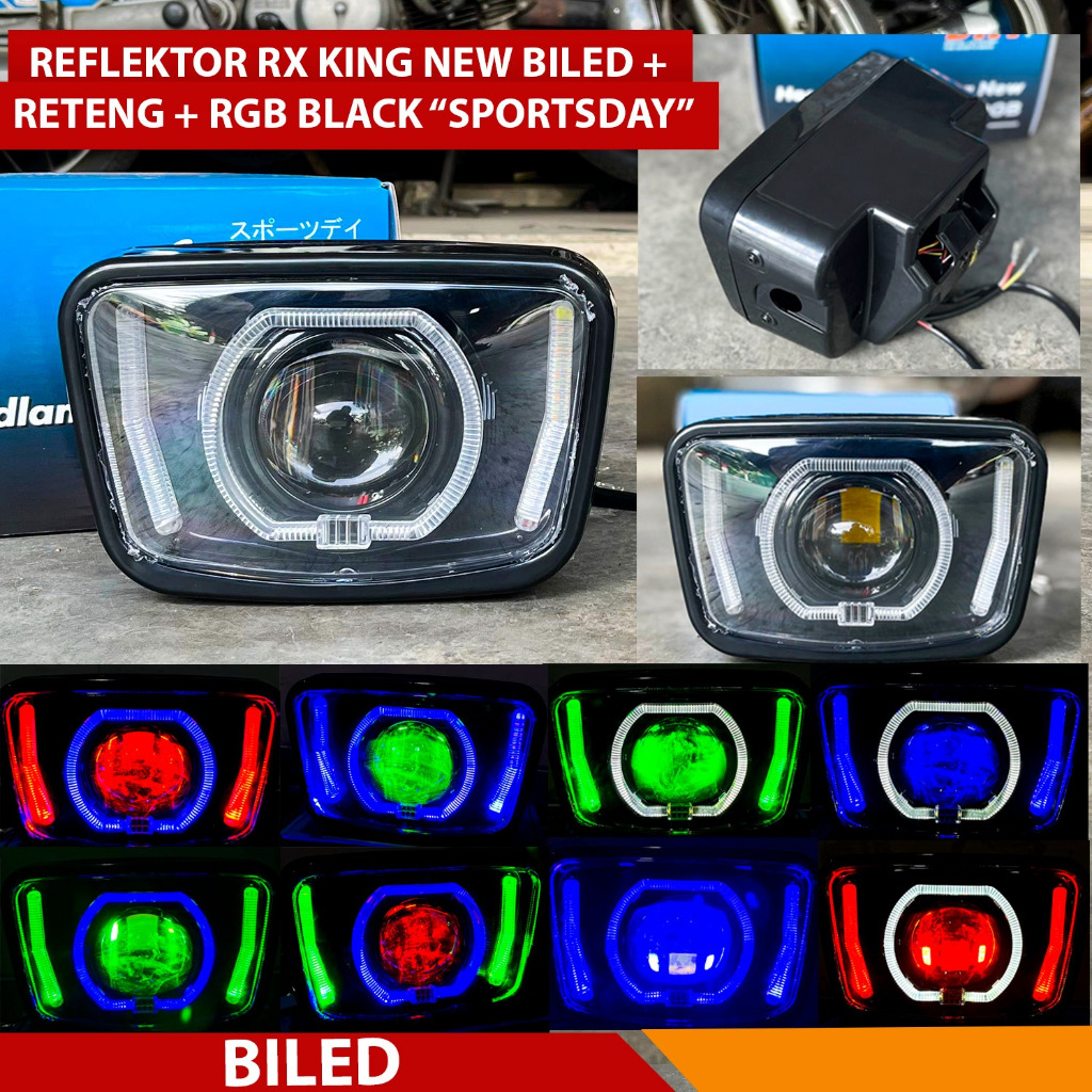 Jual Headlamp RX King DAY BILED RGB Kotak Lampu depan Reflektor DayLED ...