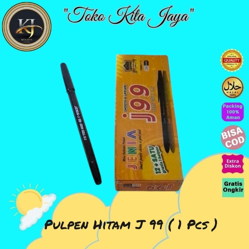 Jual Pulpen Hitam Jenia 0.5 mm ( 1 Pack ) | Shopee Indonesia