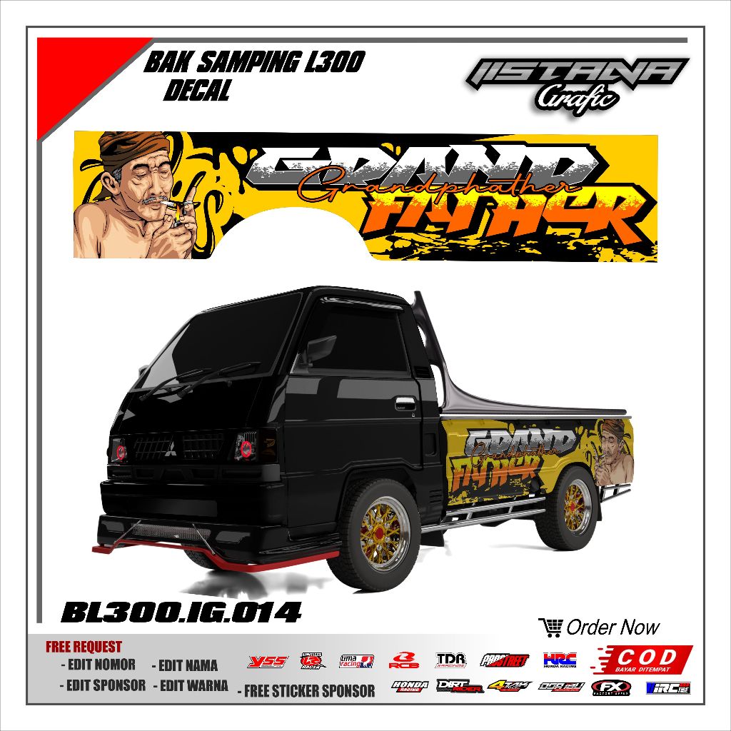 Jual Sticker STRIPING Variasi Mobil L300 Bak Samping kanan dan kiri ...