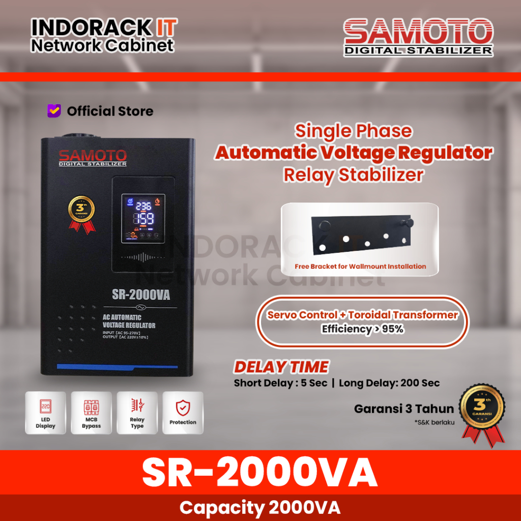 Jual Stabilizer SAMOTO Relay Stavolt 2000VA AVR Stabiliser Relay ...