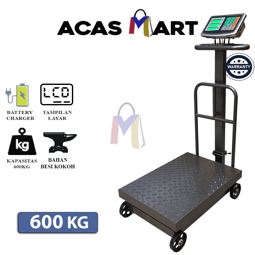 Jual AM TCS 600Kg / 4Kg Timbangan Duduk Digital Stainless Single Double Display Elektronik Pagar ...