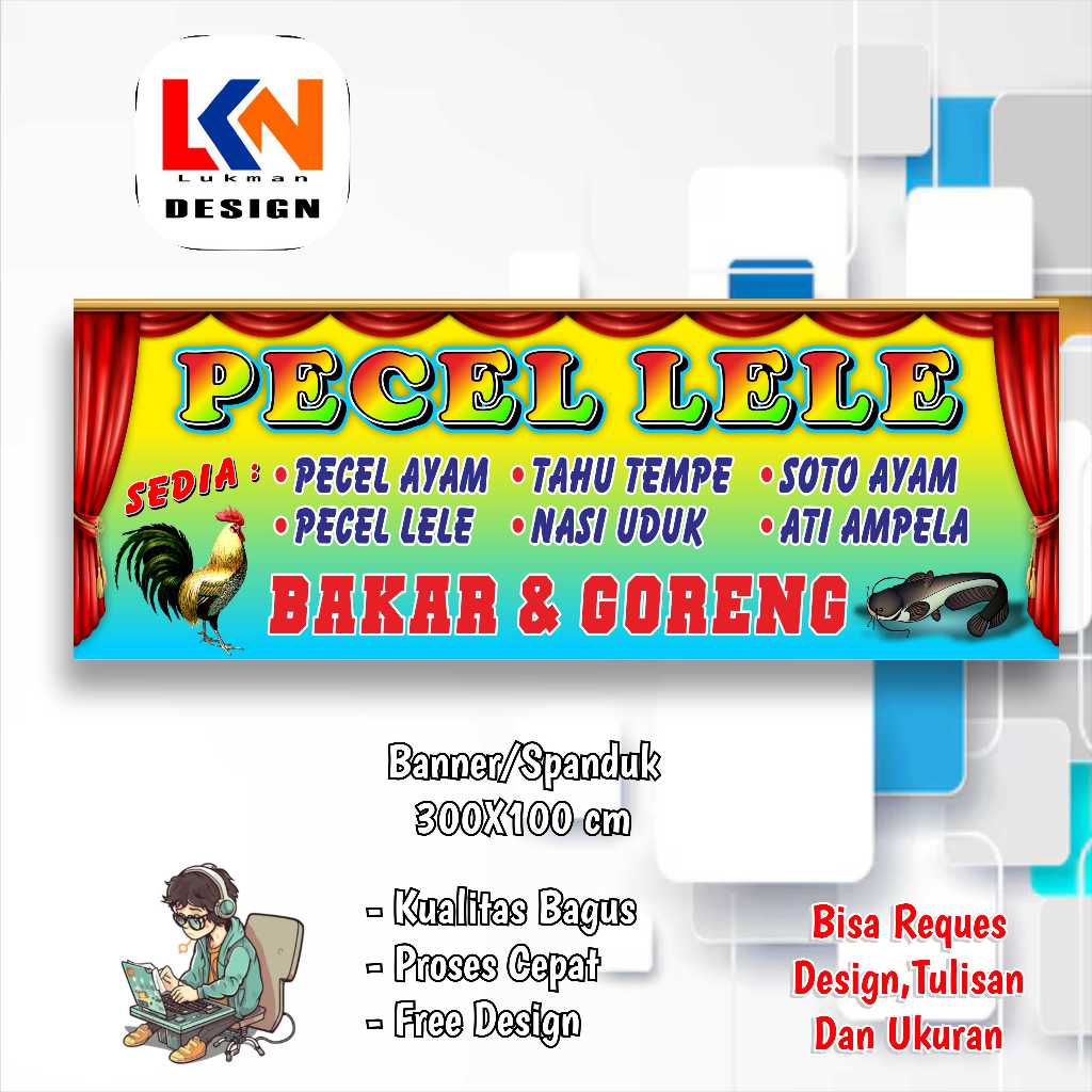 Jual Spanduk Banner Pecel lele Seafood custom model f | Shopee Indonesia