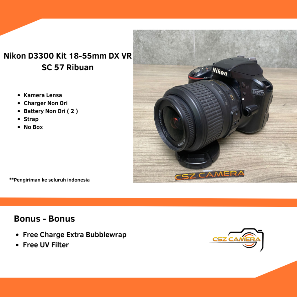 Jual Nikon D3300 Kit 18-55mm DX VR | Shopee Indonesia