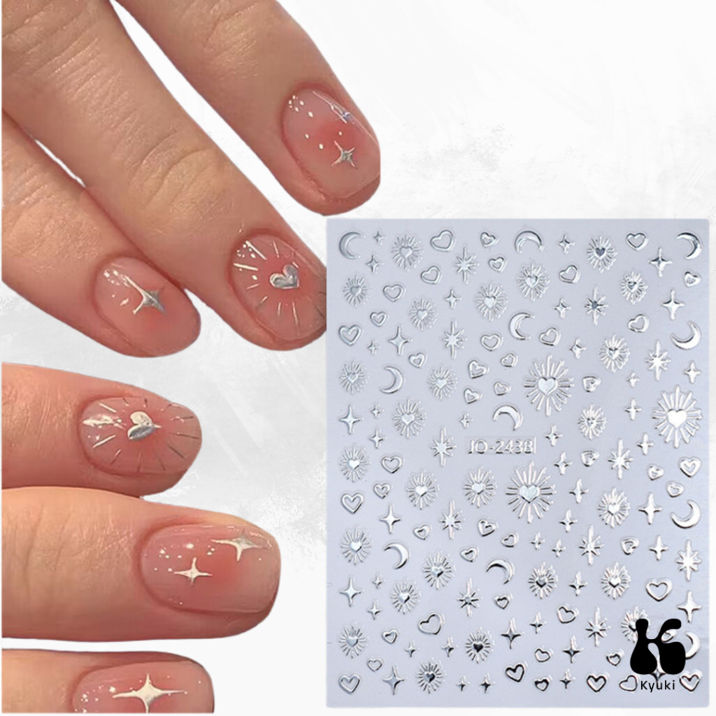 Jual Sticker Nail Art Bohemian Style Gold Silver / Sticker Kuku Nail ...