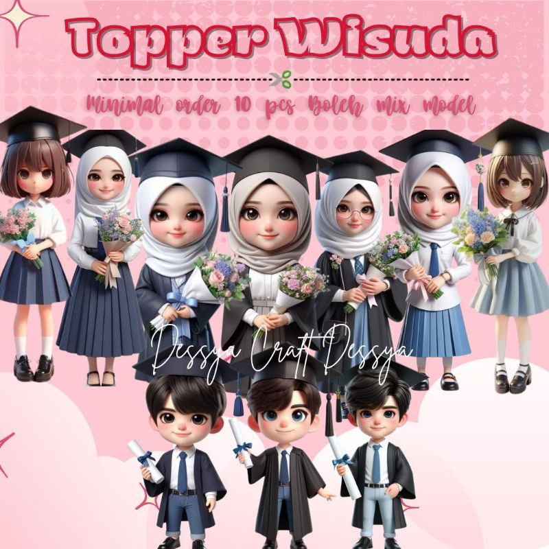 Jual Topper Wisuda Anak SMP - SMA || Topper Buket || Pelengkap Buket ...