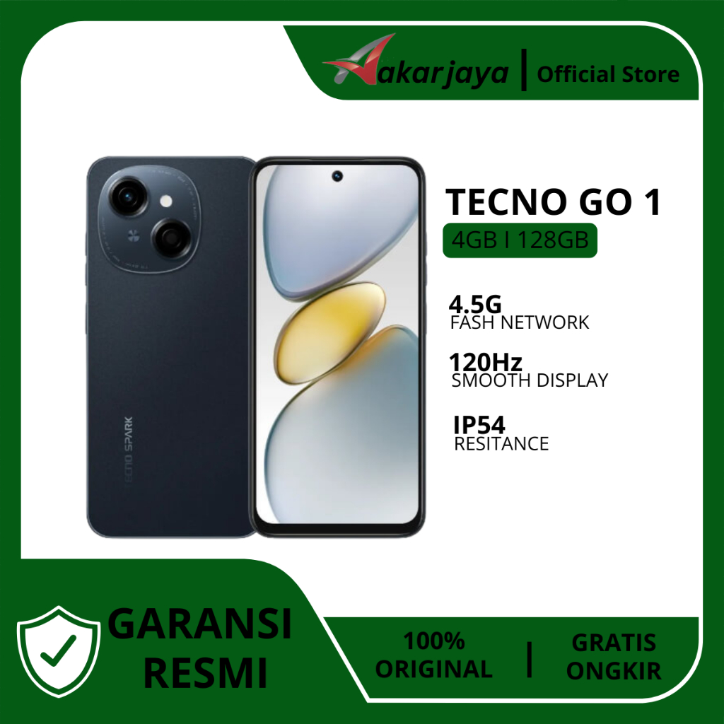 Jual Tecno Spark Go1 4/128GB Original Garansi Resmi | Shopee Indonesia