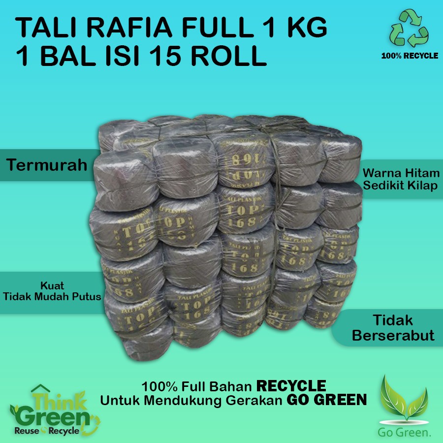 Jual Tali Rafia 1 Bal Tali Plastik Rapia Full 1Kg 1Bal 15 Roll | Shopee ...