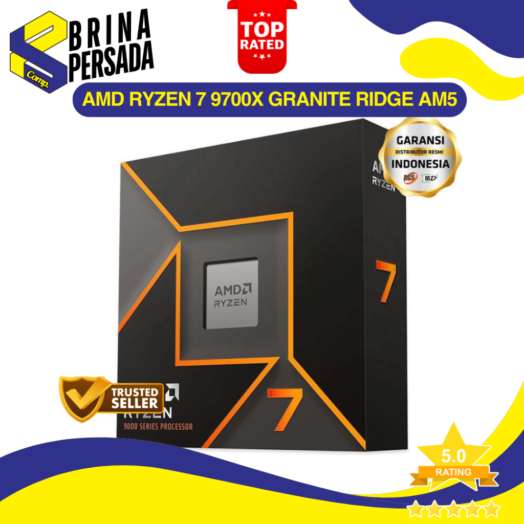 Jual PROCESSOR AMD RYZEN 7 9700X Granite Ridge AM5 | Shopee Indonesia