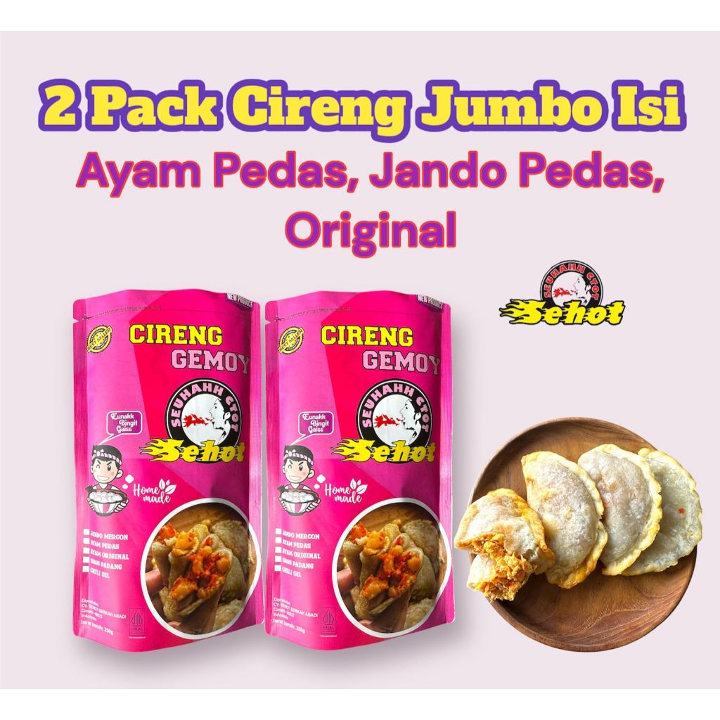 Jual 2 PACK CIRENG JUMBO ISI AYAM PEDAS/JANDO MERCON/ AYAM SUWIR ...