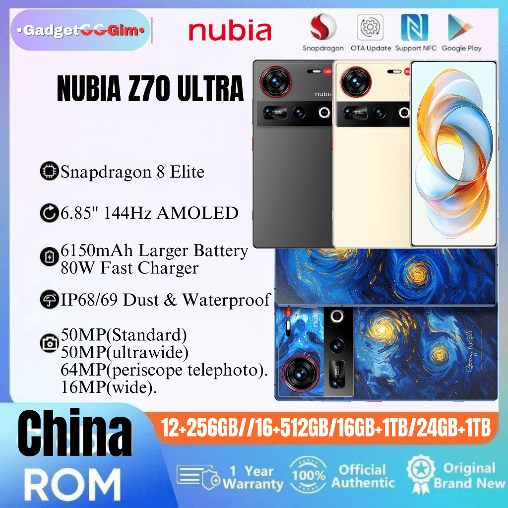Jual Nubia Z70 Ultra Starry Night 5G Snapdragon 8 Elite 64MP 144Hz ...