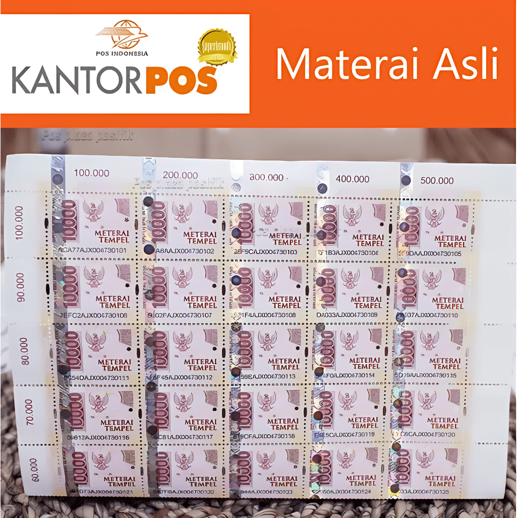 Jual Materai Meterai 10000 Asli Pos Indonesia isi 20 Pcs | Shopee Indonesia
