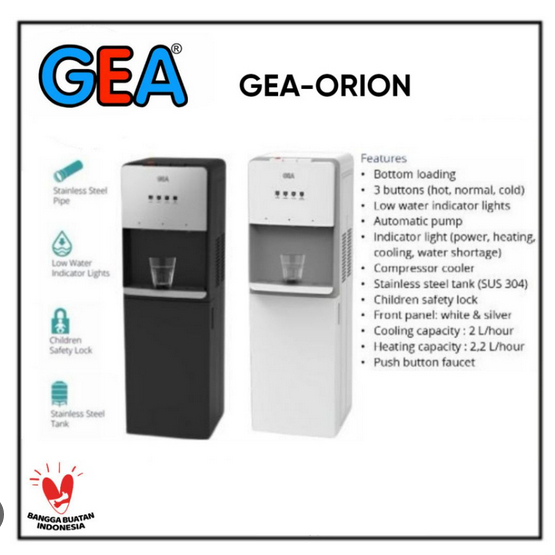 Jual DISPENSER GEA ORION GALON BAWAH KOMPRESOR | Shopee Indonesia
