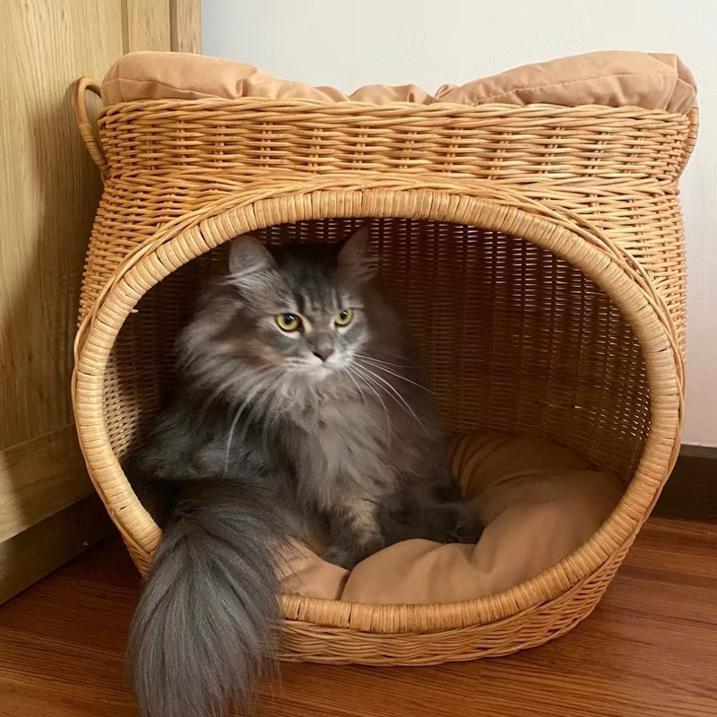 Jual kandang kucing rotan/tempat tidur kucing rotan/tempat tidur kucing ...