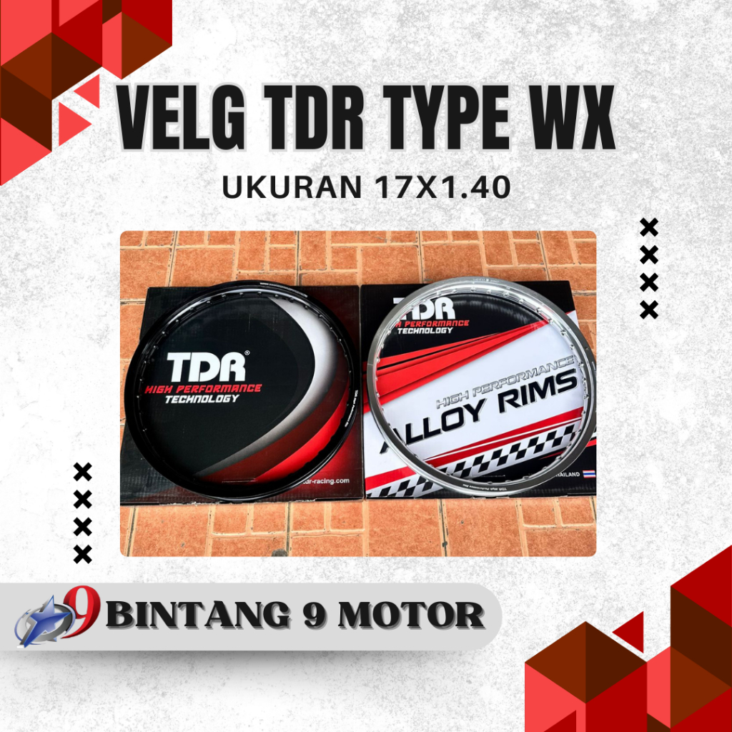 Jual VELG TDR UKURAN 17X1.40 HITAM SILVER-BINTANG SEMBILAN MOTOR | Shopee Indonesia