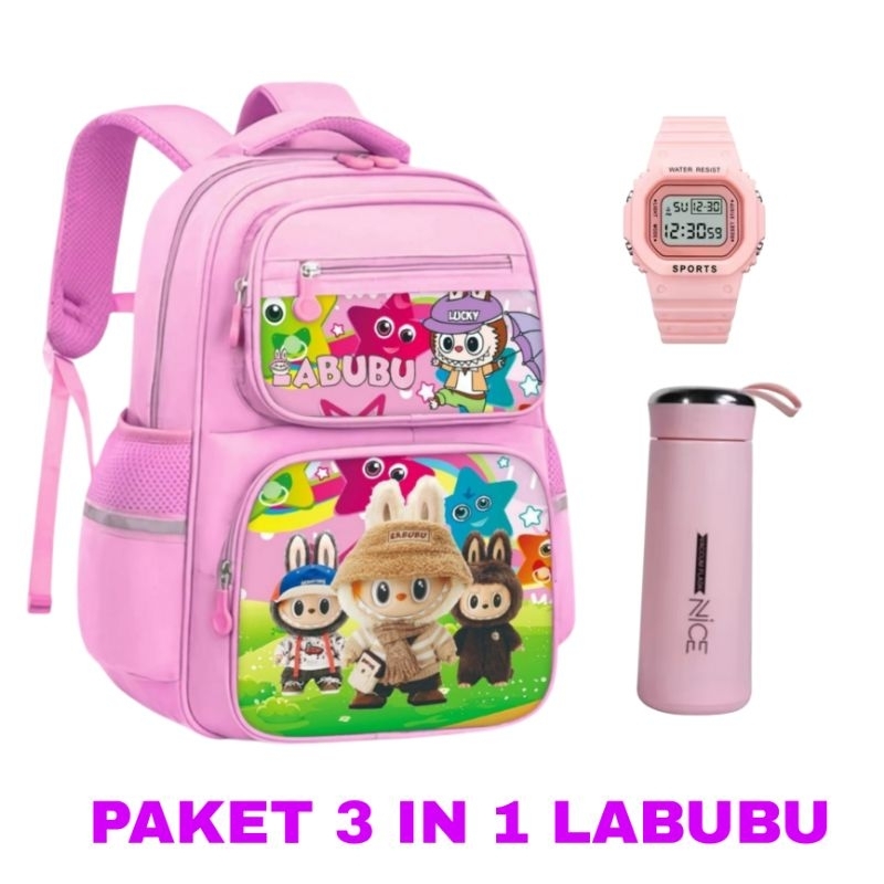 Jual PAKET HEMAT 3 IN 1 Tas Anak LABUBU sekolah tas sekolah anak sd Motif Labubu Model Terbaru ...
