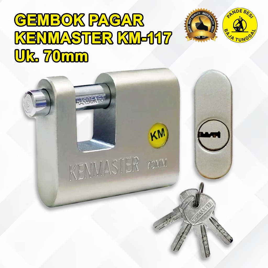 Jual KENMASTER Gembok Pagar KM 117 - 60 70 MM / Gembok Panser Kotak ...