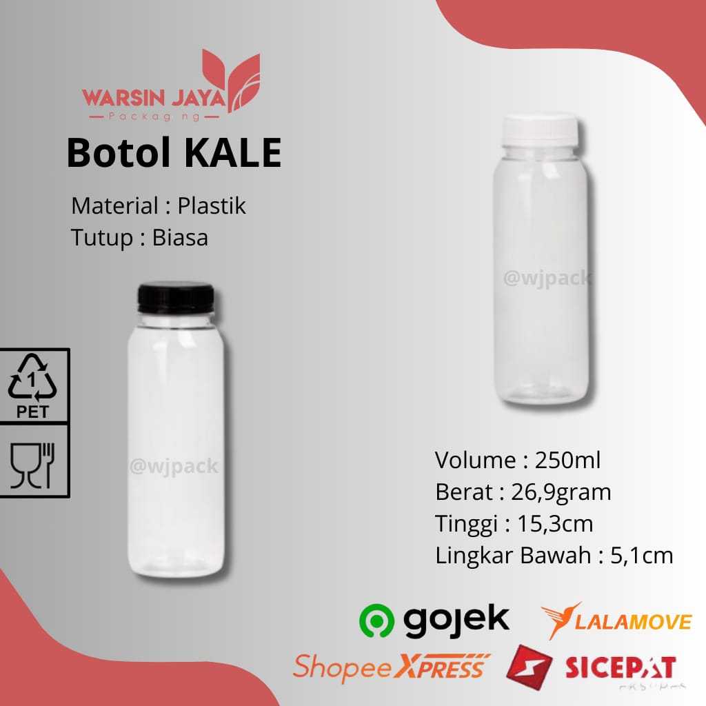 Jual Botol Kale Bulat 250ml tutup putih dan hitam | Shopee Indonesia