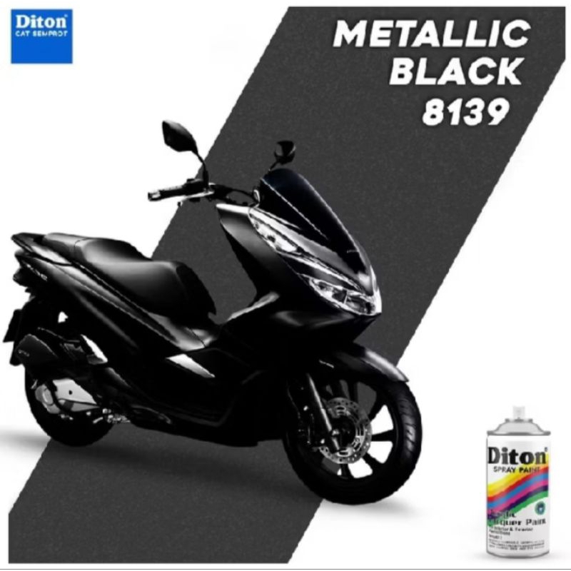 Jual CAT SEMPROT AEROSOL DITON 8139 METALLIC BLACK COLOURS ACRYLIC ...