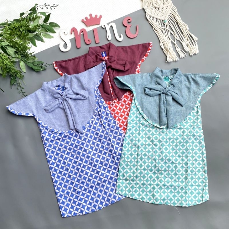 Jual Shine Dress Outer Batik Anak Shanghai Hao Toska Biru Merah Pink ...