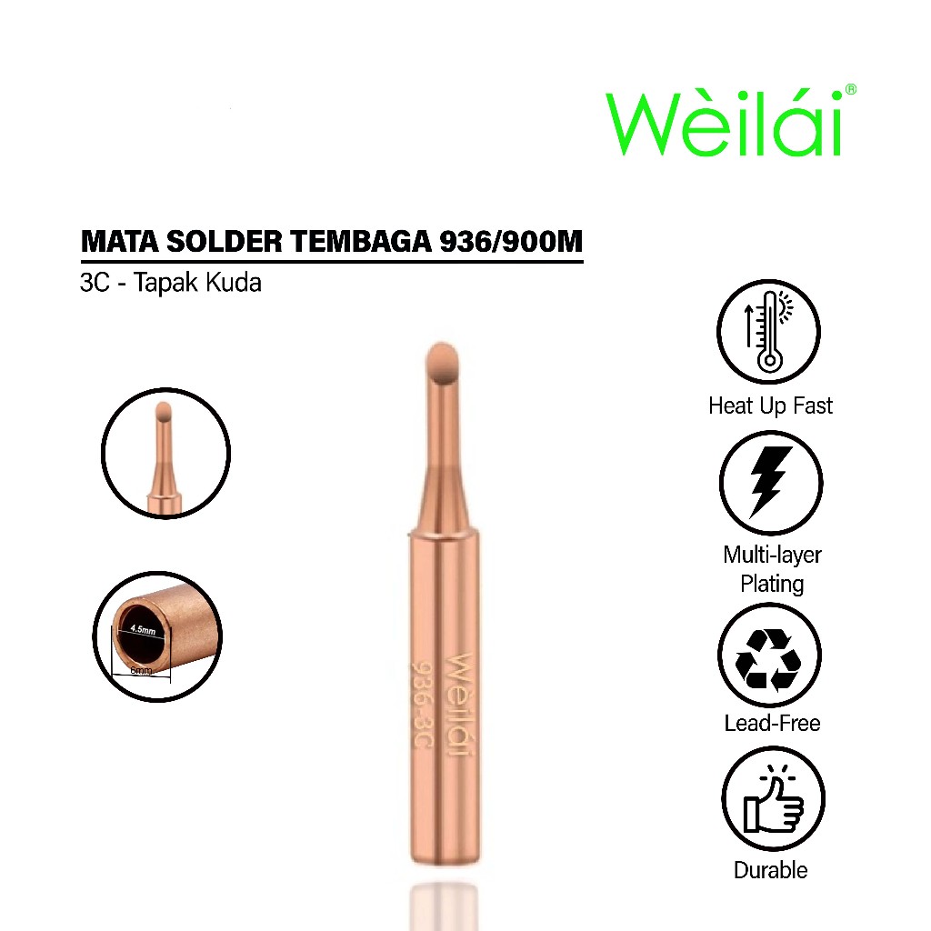 Jual Weilai Mata Solder Station Soldering Tip 900M - 3C Tapak Kuda Bahan Tembaga - Mata Solder ...