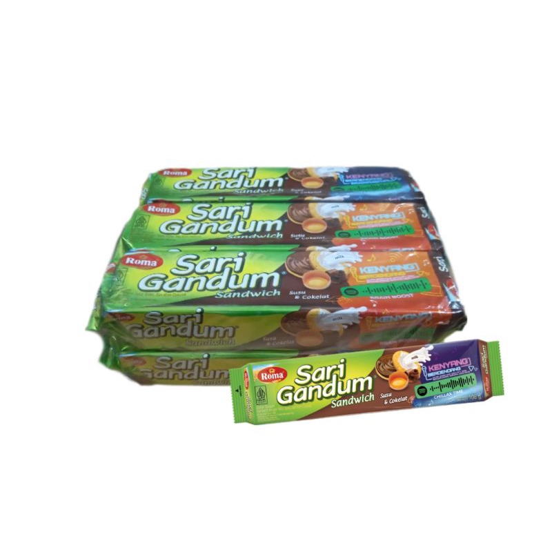 Jual Roma Sari Gandum Sandwich Susu & Cokelat 108g (1 pack/6 bks ...