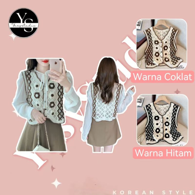 Jual ROMPI VEST KOREA BUNGA2 LUCU WANITA | Shopee Indonesia