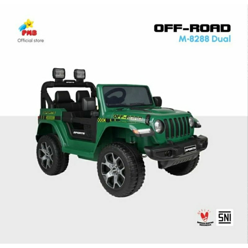 Jual MOBIL AKI REMOT CONTROL JEEP OFF-ROAD PMB M-8288 Dual Aki | Shopee ...