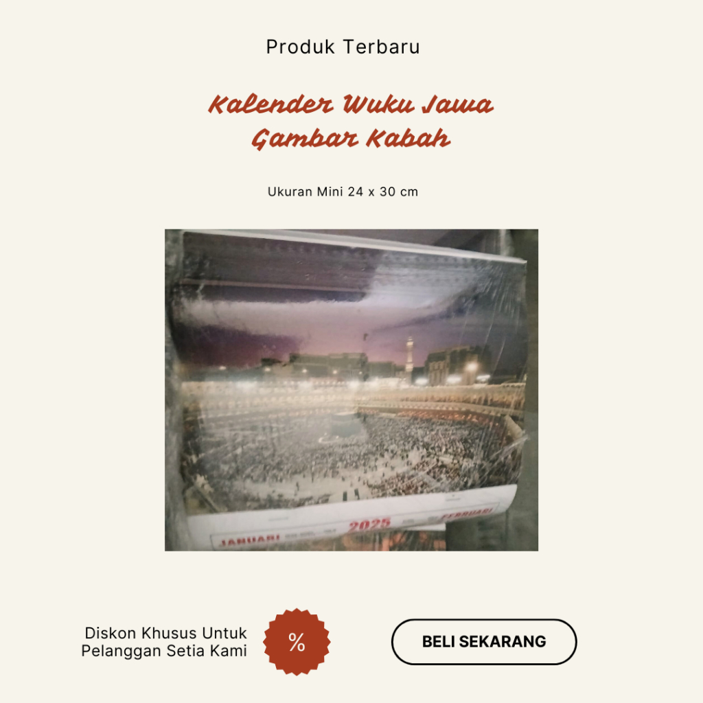 Jual Kalender Dinding 2025 Terbaru Wuku Jawa Gambar Kabah Ukuran Mini ...