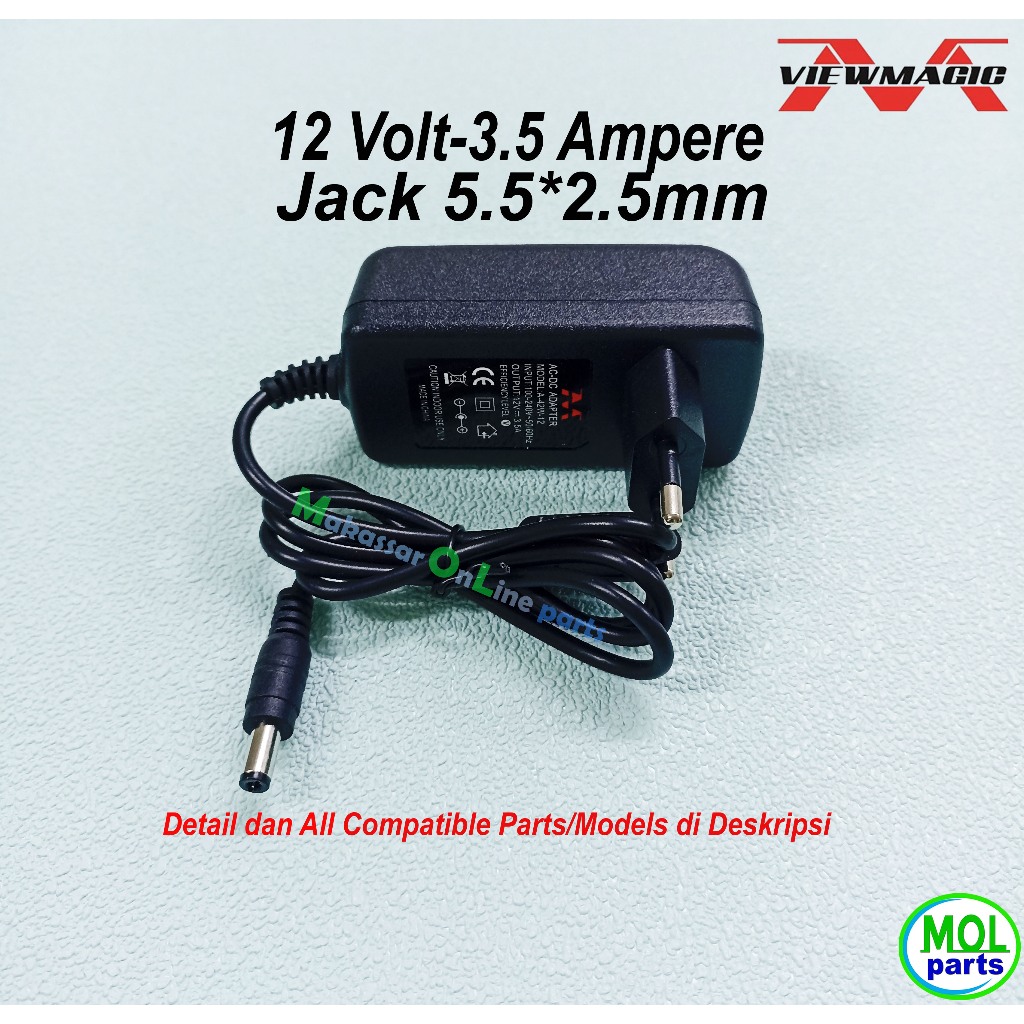 Jual Adaptor 12V 3.5A Adaptor 12 Volt 3.5 Ampere 5.5x2.5 View Magic ...
