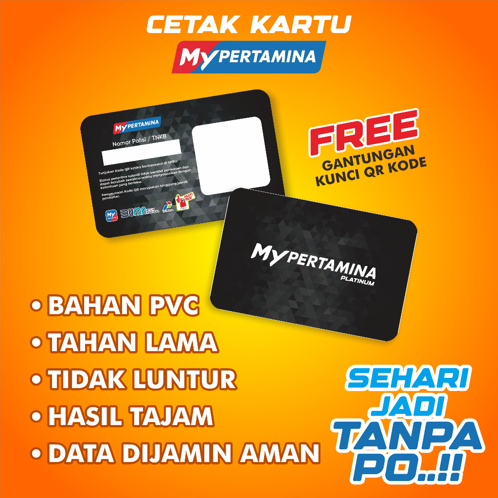 Jual CETAK KARTU PERTAMINA QR CODE SUBSIDI TEPAT | PVC TEBAL BERKUALITAS | TANPA PO | Shopee ...