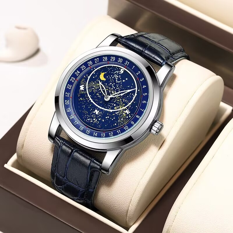 Jual Romantic Starry Starry Quartz Watch Men's Watch Fashion Male Clock ...